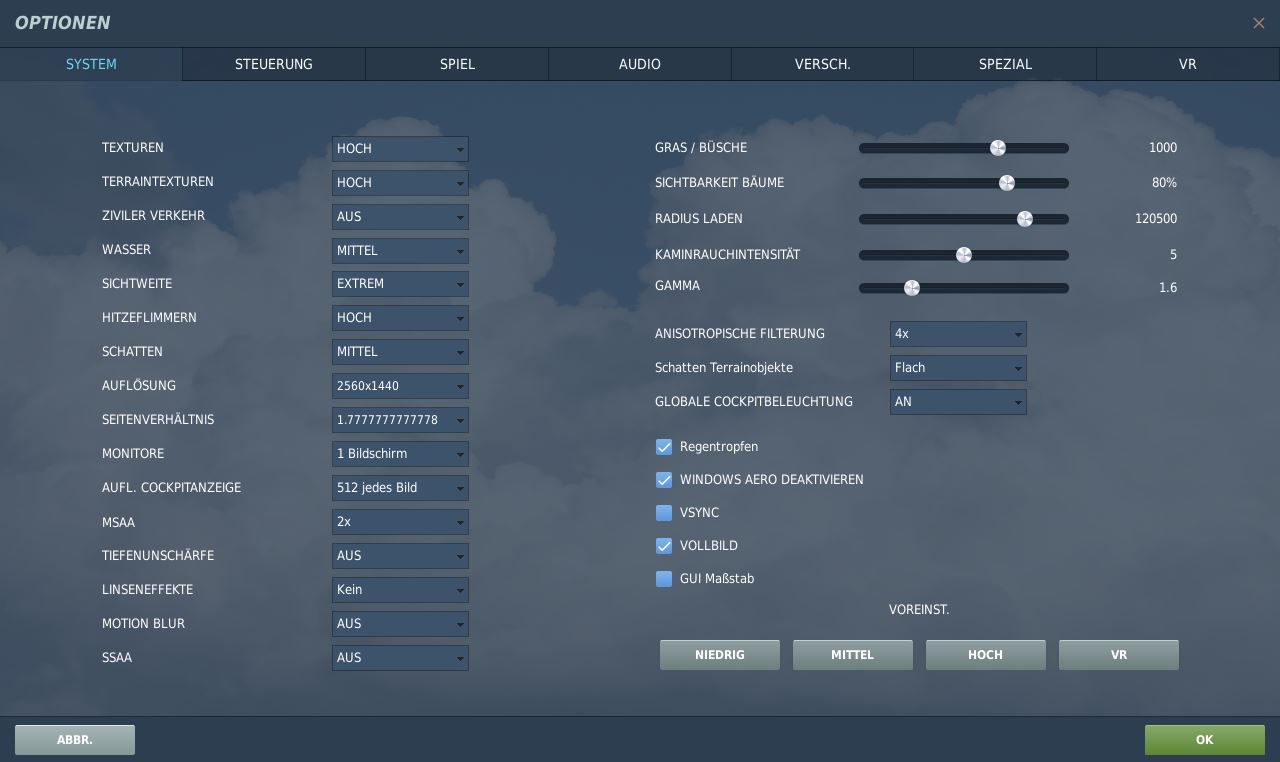 DCS Settings: System